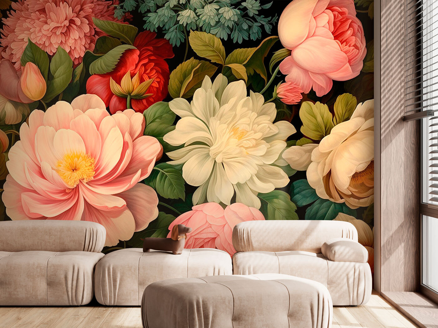 Wall murals Vibrant blooms in rich colors. : u97011 - Tapeko.us