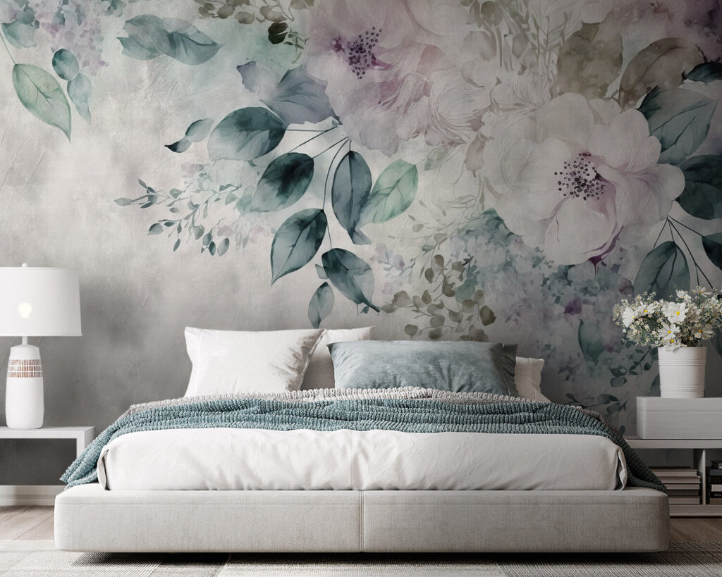 Flower Wall Murals | Blooming Charm, Floral Delight — Tapeko