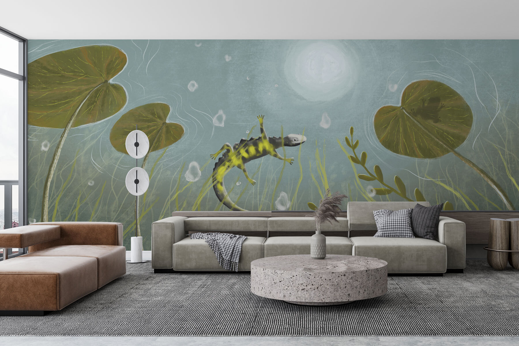 Wall murals A lizard swimming in water : w00237 - Tapeko.us
