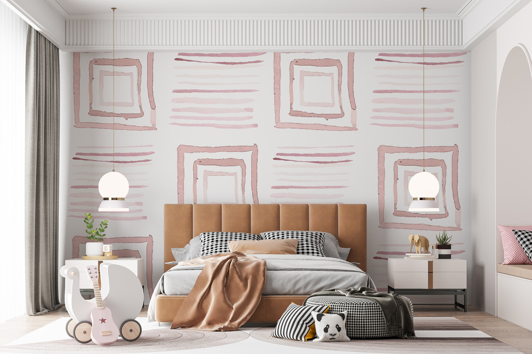 Wall murals Pattern of squares and lines : w07996v3 - Tapeko.us