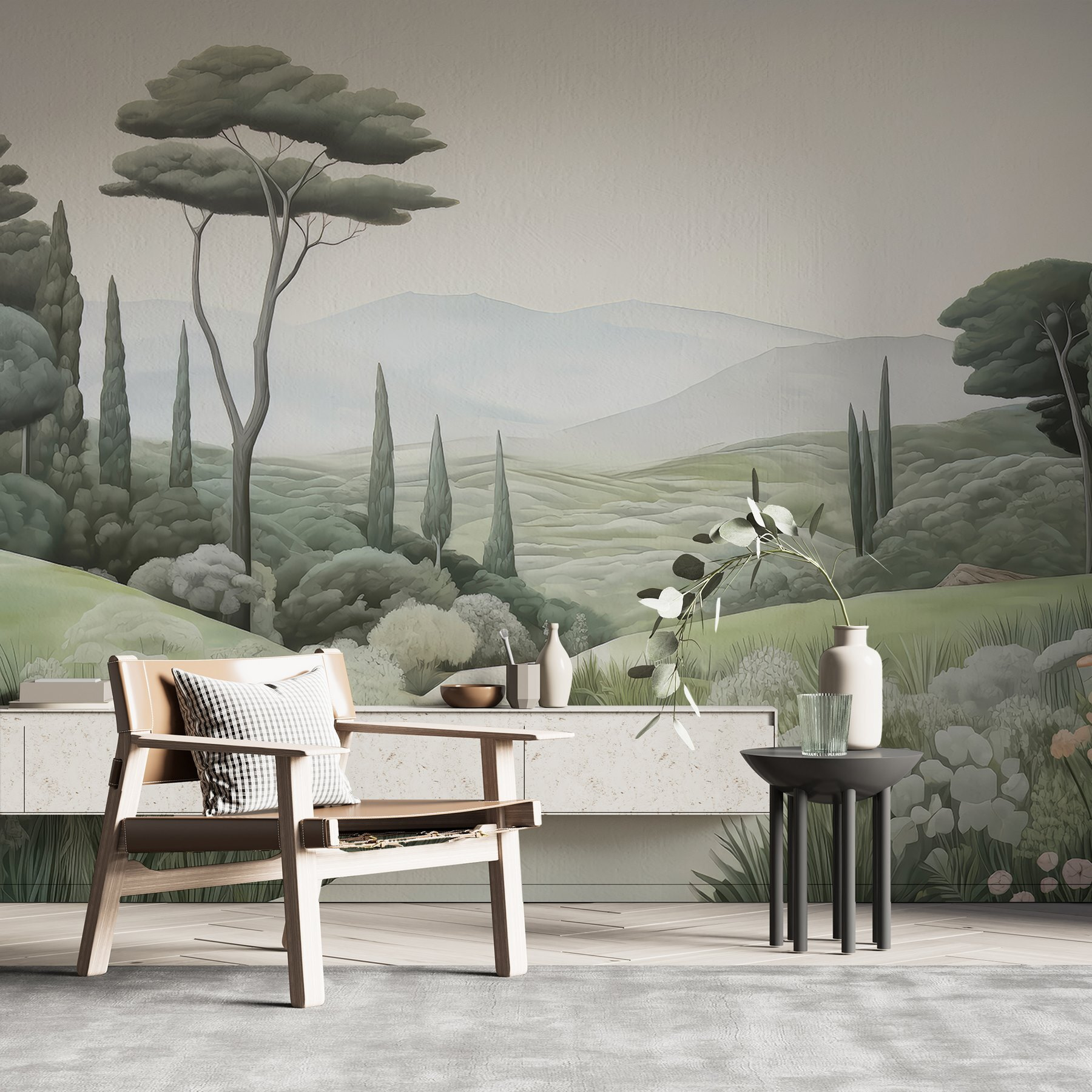 Wall murals Landscape with a path and trees : w03659 - Tapeko.us