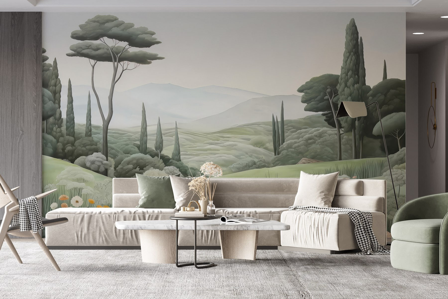 Wall murals Landscape with a path and trees : w03659 - Tapeko.us
